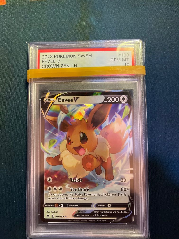 PSA 10 Eevee V crown zenith, Hobbies & Toys, Toys & Games on Carousell