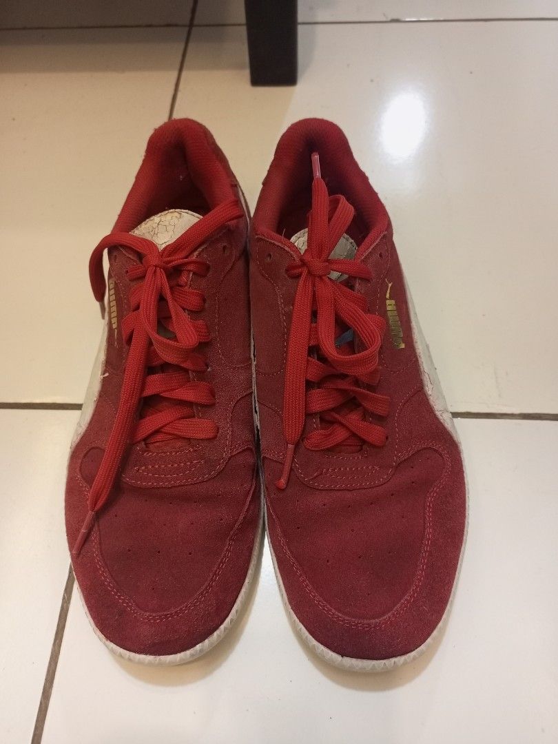 puma merah (42), Fesyen Pria, Sepatu , Sneakers di Carousell