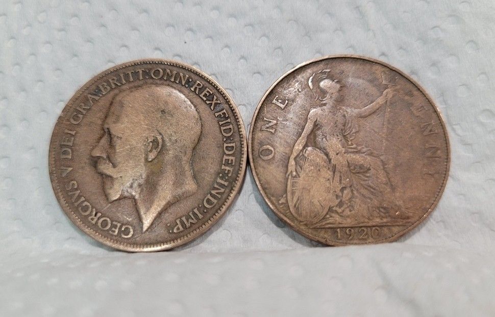 Rare 1918 & 1920 One Penny Coins, Hobbies & Toys, Memorabilia ...