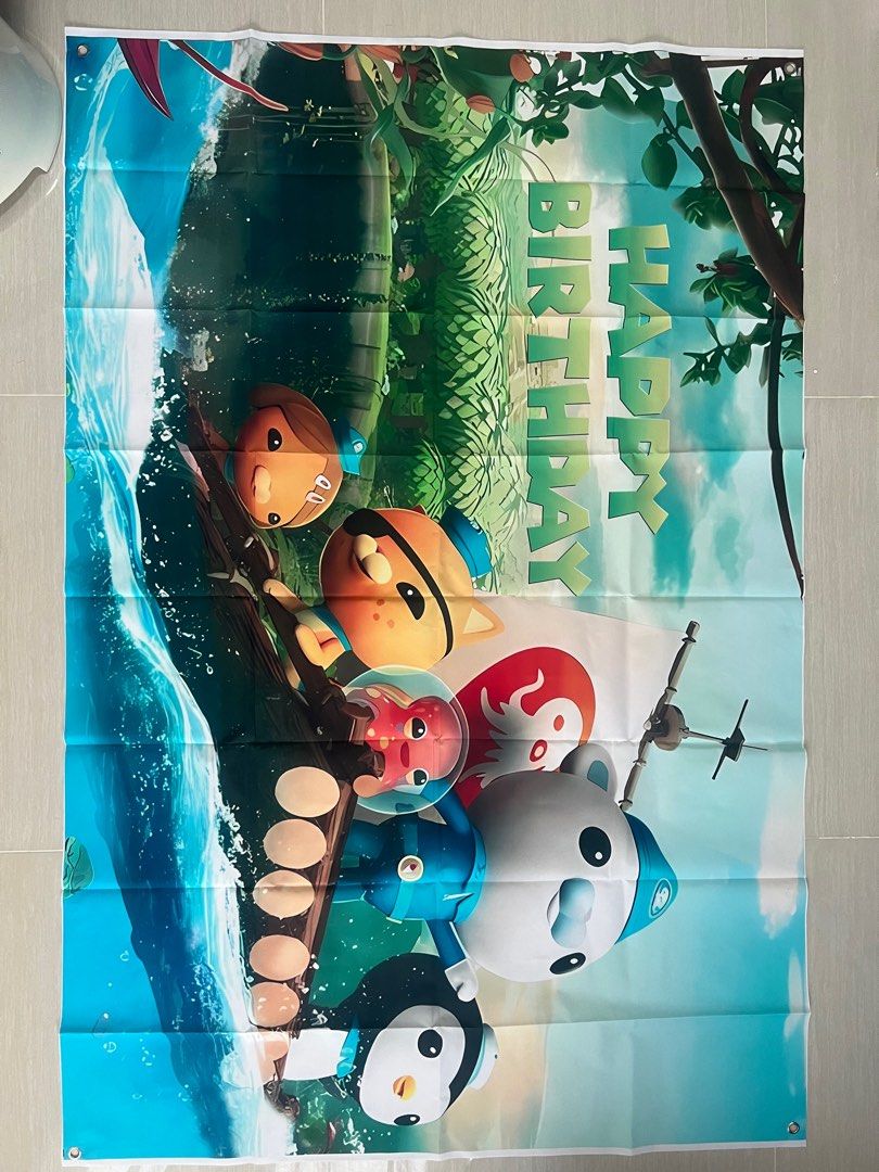 [Ready Stock]The Octonauts Theme Happy Birthday backdrop(Approx . 100 x ...