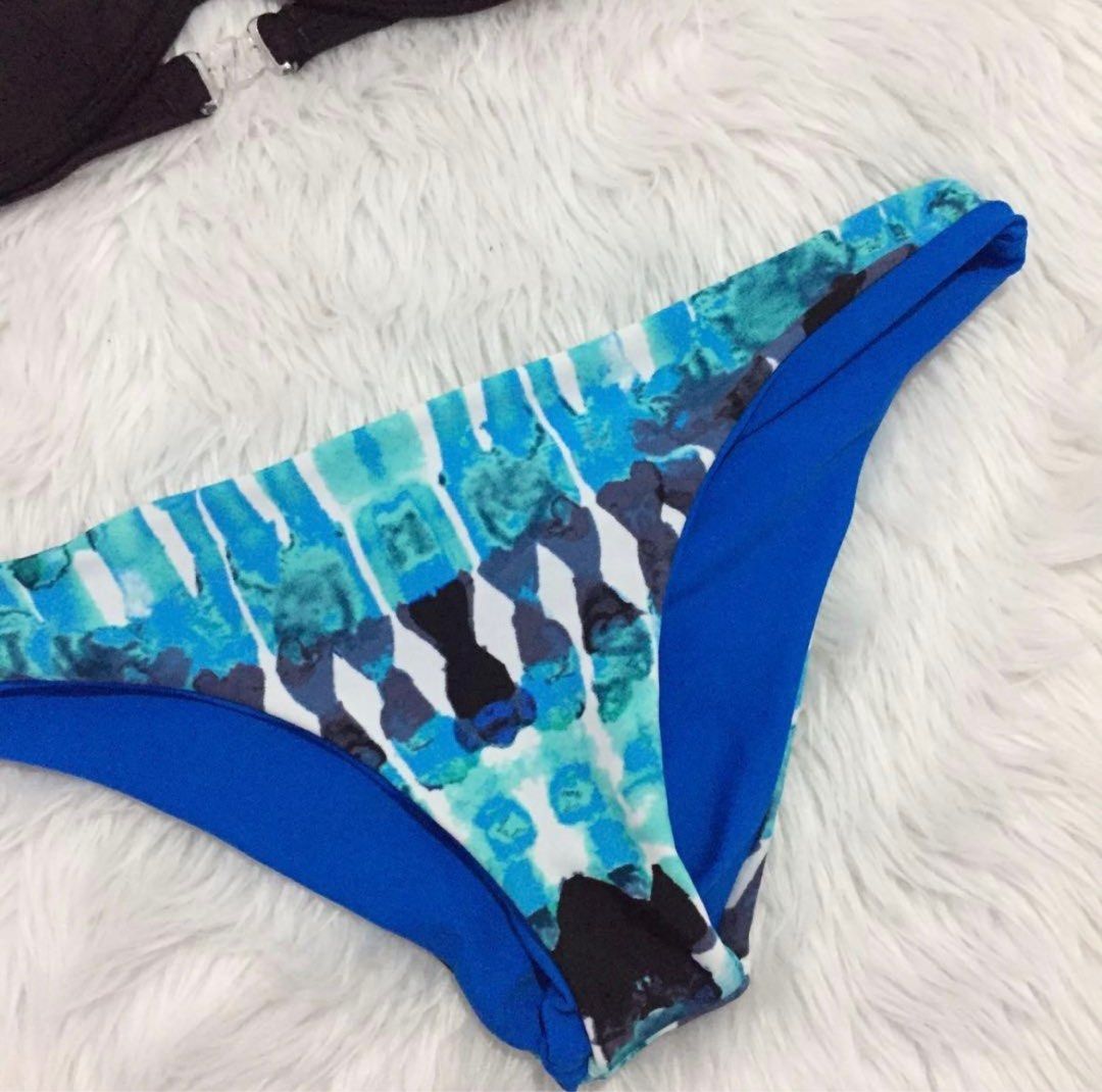 Reversible Bottom black and blue two piece swimsuit on Carousell