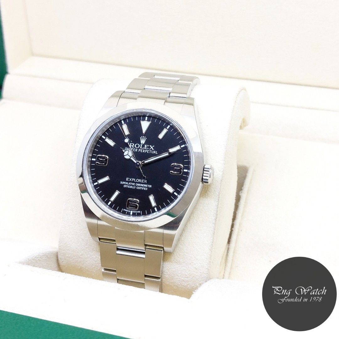Rolex 39mm Oyster Perpetual Black Dial MK1 Explorer REF: 214270 (AN ...