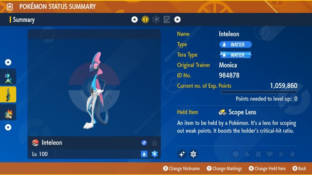 Shiny 6IV BR Inteleon in Pokemon Scarlet & Pokemon Violet (Official ...