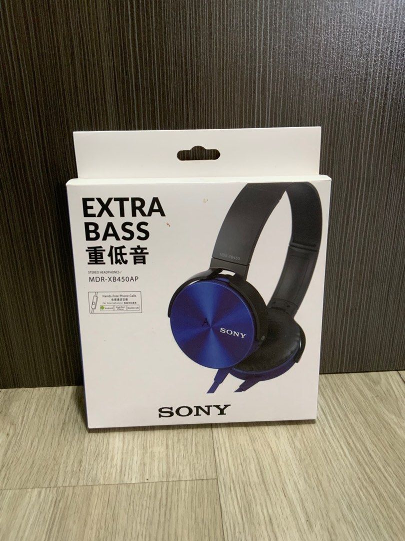 Sony Extra Bass Headphones Blue, Audio, Headphones & Headsets on Carousell