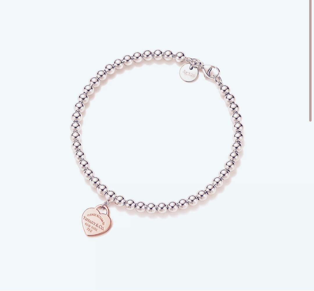 Tiffany & Co Heart Tag Bead Bracelet, Luxury, Accessories on Carousell