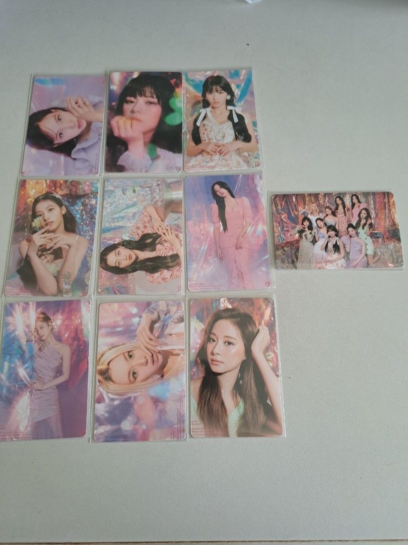 Twice alcohol free photo cards (Nayeon Jeongyeon Momo Sana Jihyo Mina Dahyun Chaeyoung Tzuyu ...