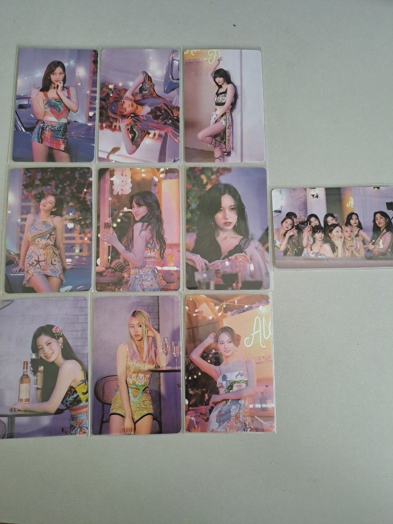 Twice alcohol free photo cards (Nayeon Jeongyeon Momo Sana Jihyo Mina Dahyun Chaeyoung Tzuyu ...