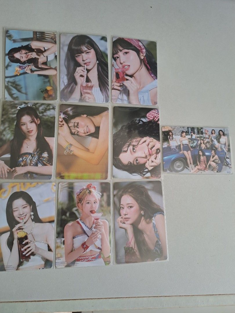 Twice alcohol free photo cards (Nayeon Jeongyeon Momo Sana Jihyo Mina Dahyun Chaeyoung Tzuyu ...