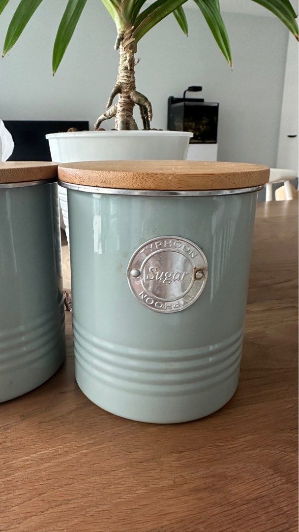 Typhoon Living Airtight Tea Storage Canister with Bamboo Lid Blue ...