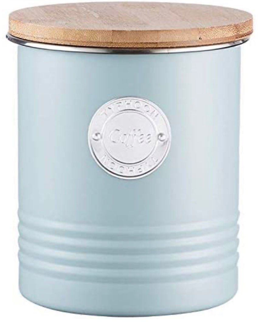 Typhoon Living Airtight Tea Storage Canister with Bamboo Lid Blue ...
