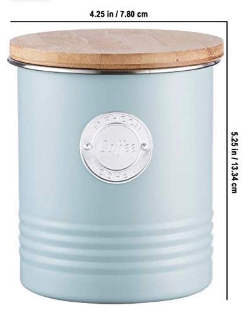 Typhoon Living Airtight Tea Storage Canister with Bamboo Lid Blue ...
