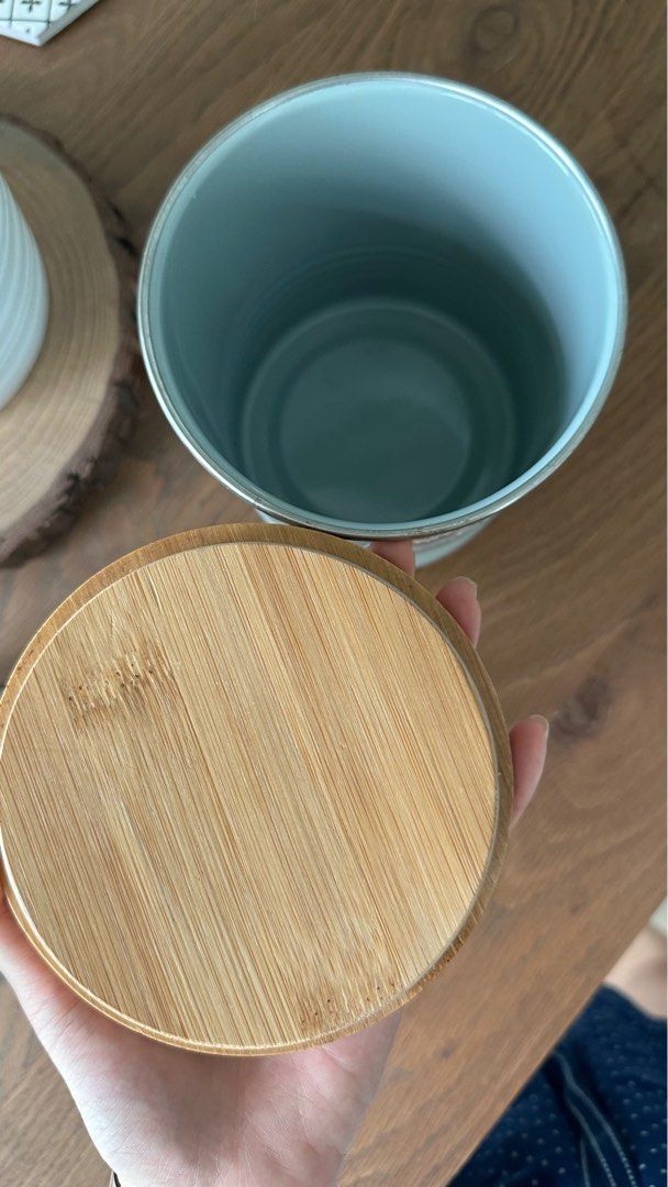 Typhoon Living Airtight Tea Storage Canister with Bamboo Lid Blue ...