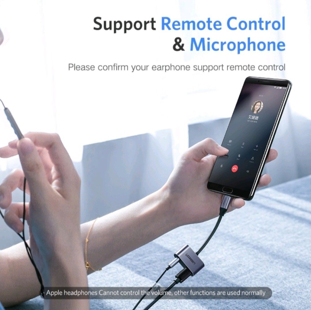 UGREEN Cabel adabter USB C To C, + jack audio 3.5MM, Telepon Seluler ...