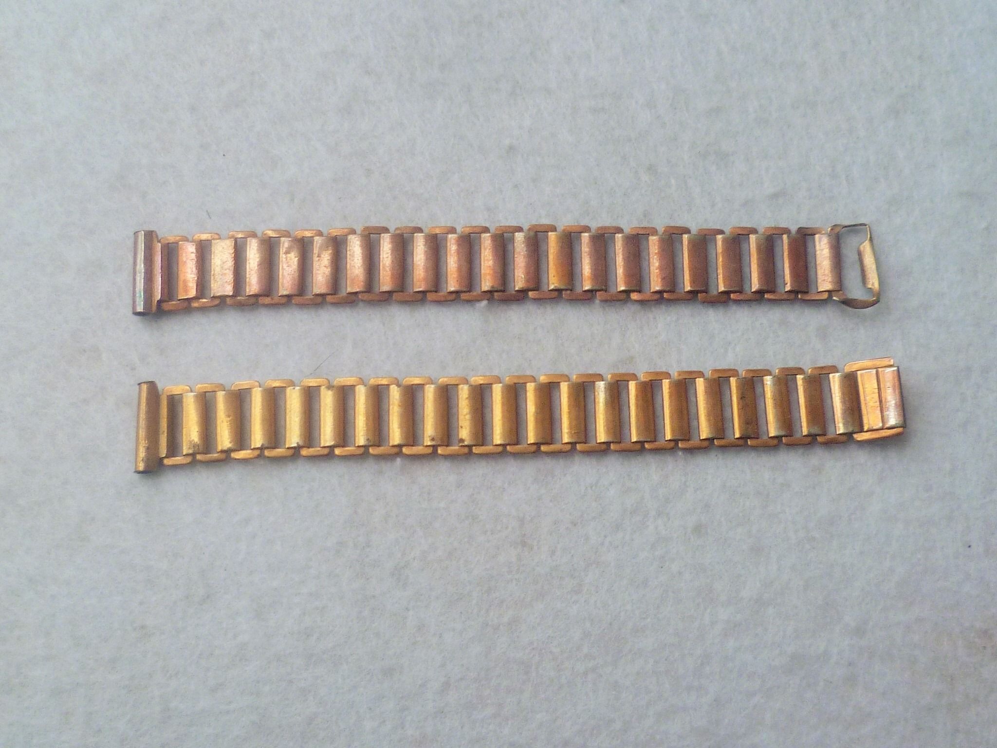 Vintage ! 50s' Gold Tone Ladder Military Watch Bracelet Band 14mm (#90 ...