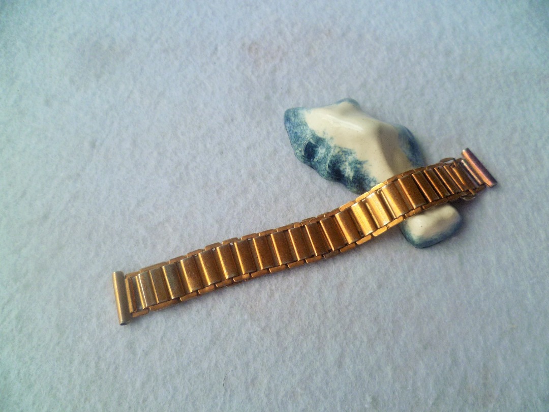Vintage ! 50s' Gold Tone Ladder Military Watch Bracelet Band 15mm (#91 ...