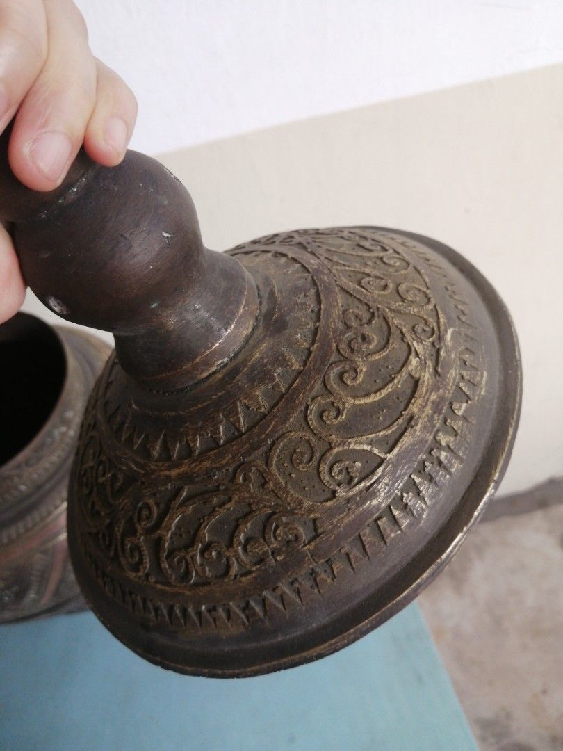 Vintage Brass and Copper Gadur Jar Philippines Decorative Pot with Lid ...