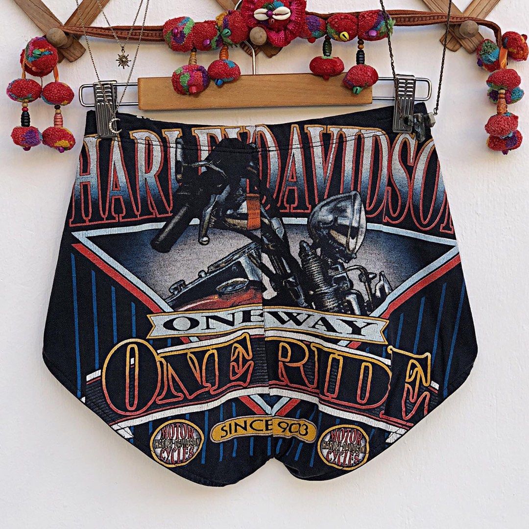 Vintage Harley Davidson Graphic Festival Coachella Outfit Panty Shorts ...