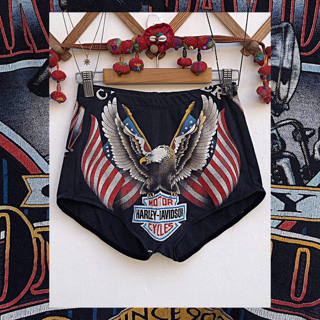 Vintage Harley Davidson Graphic Festival Coachella Outfit Panty Shorts ...