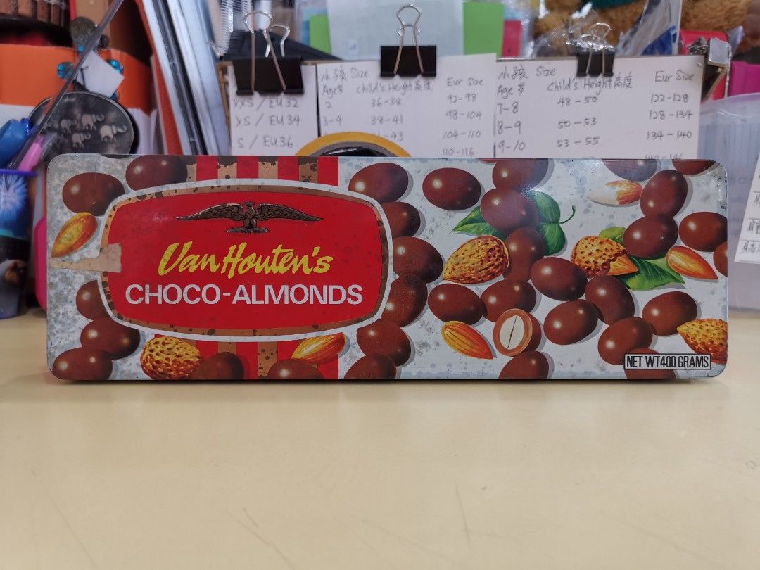 Vintage Van Houten's Choco Almonds Tin Box, Hobbies & Toys ...