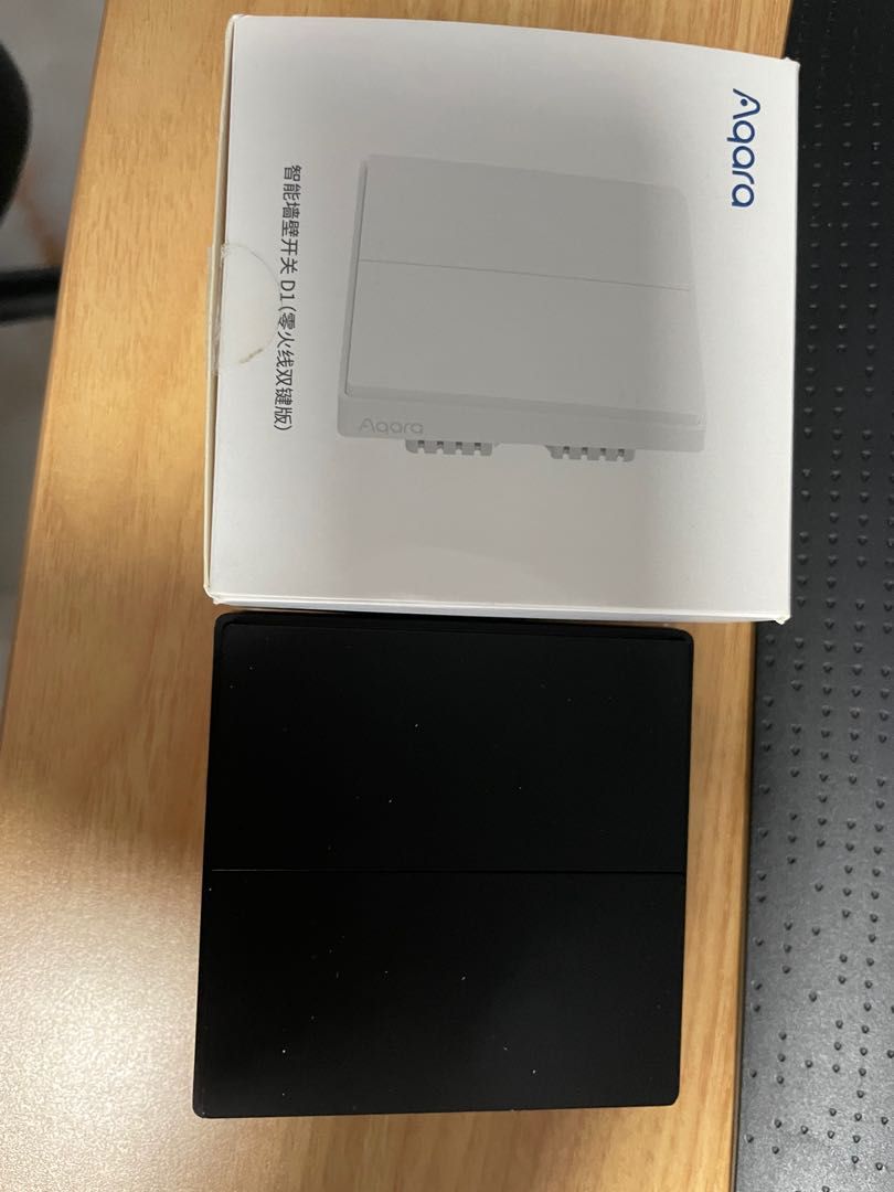 Xiaomi Aqara D1 twin gang black smart switch with neutral, Furniture ...