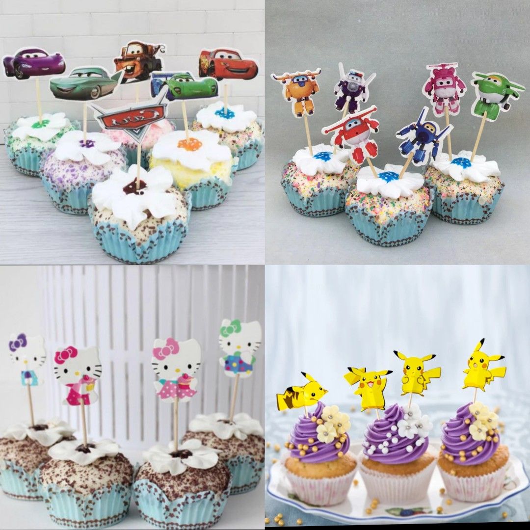 12pc Cupcake Toppers Birthday Party Decoration Cake Pokemon Pikachu ...