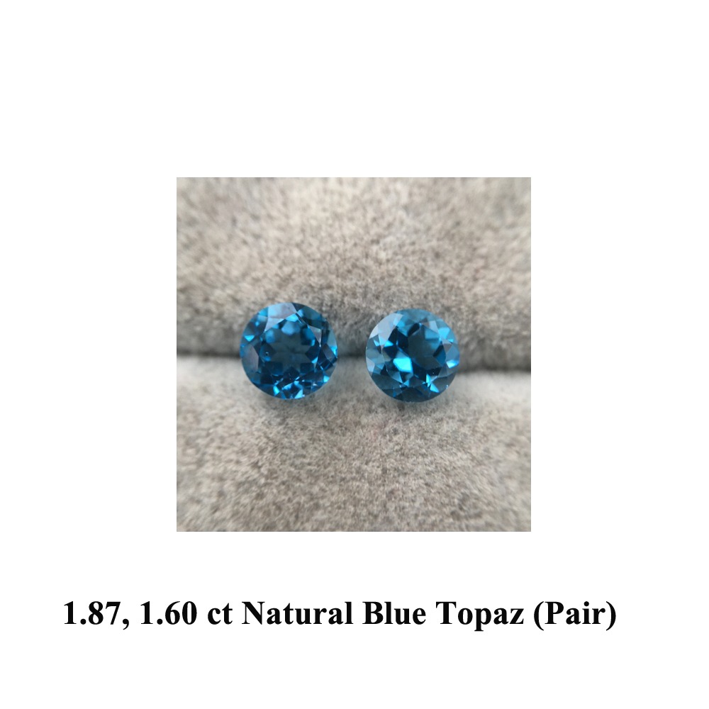 1.87, 1.60 Natural Blue Topaz (Pair), Men's Fashion, Watches ...