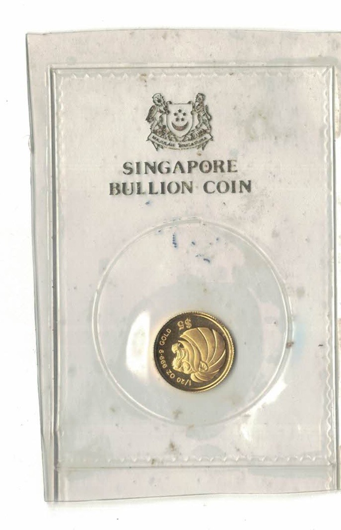 1990 Singapore $5 1/20 Oz Gold Coin, Hobbies & Toys, Memorabilia & Collectibles, Currency on ...