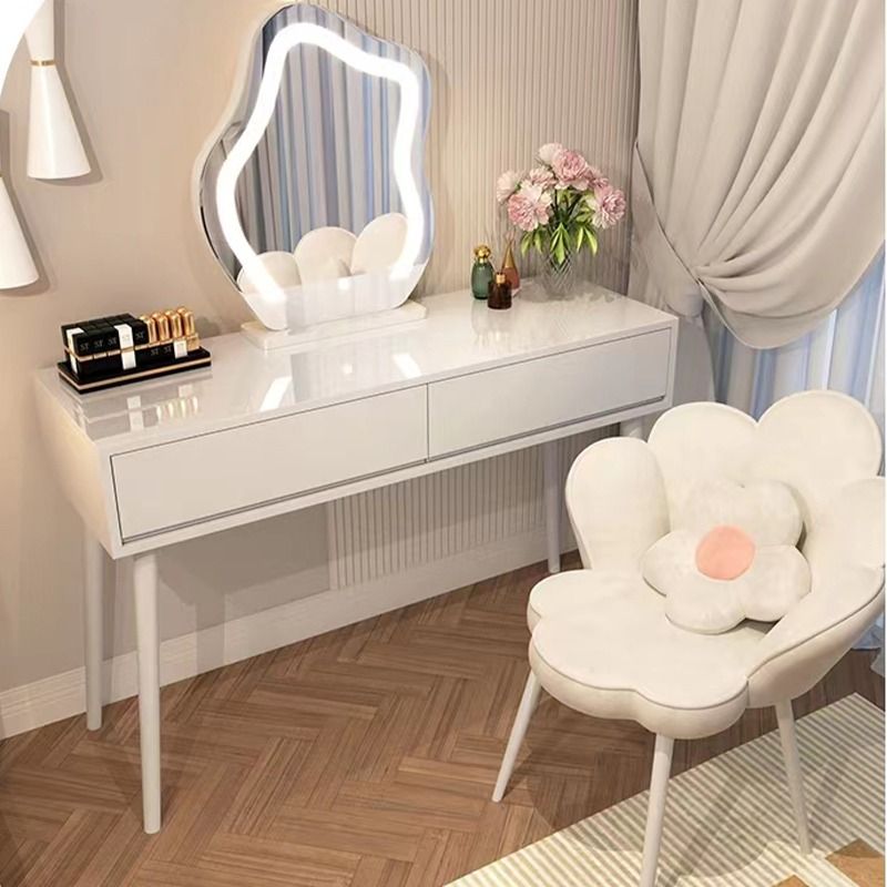 80CM Dressing Table Makeup Table Free Install Cosmetic Storage Drawer ...