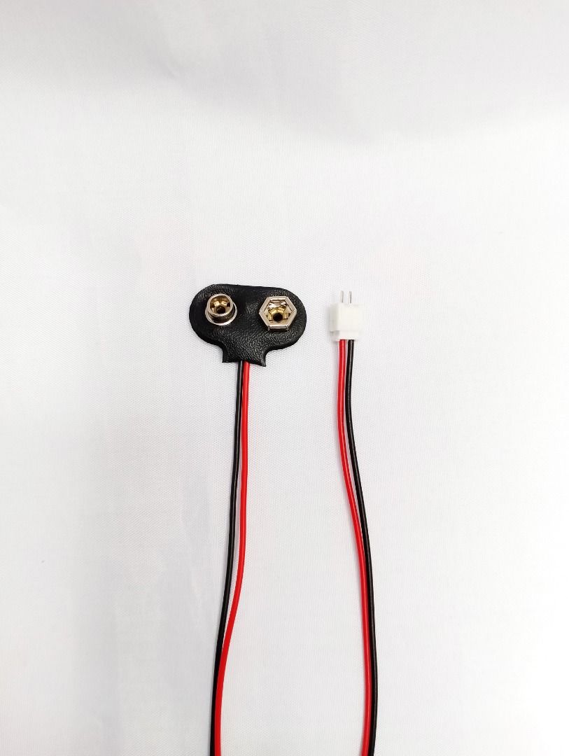 9V BATTERY SNAP CONNECTOR to MICRO JST 2-PIN PH2.0 MALE and FEMALE ...