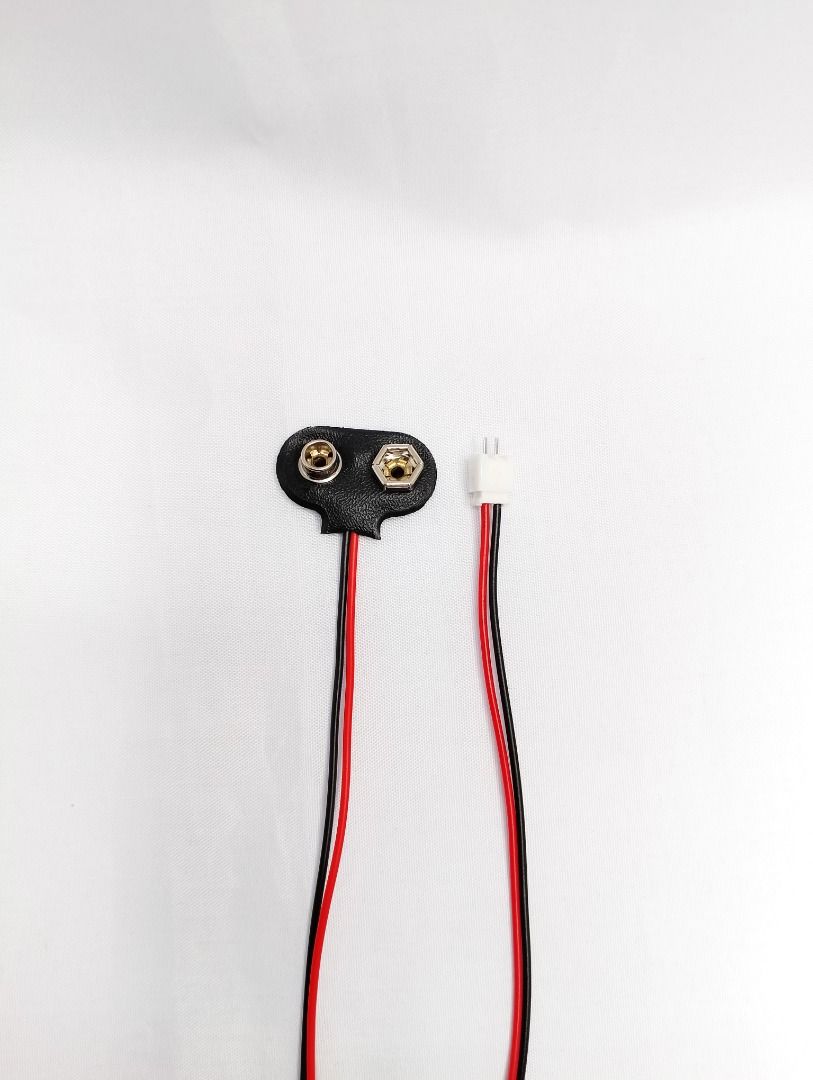 9V BATTERY SNAP CONNECTOR to MICRO JST 2-PIN PH2.0 MALE and FEMALE ...