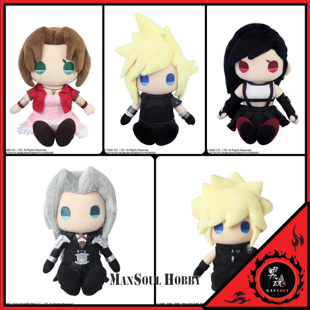 [日版 質保] FF7 克勞德 / 蒂法 / 艾莉絲 / 錫菲羅斯 5選1款 毛公仔 再販 Square Enix Final Fantasy ...