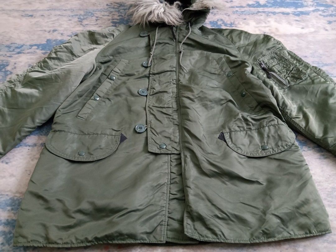 ALPHA INDUSTRIES PARKA N-3B EXTREME COLD WEATHER TYPE N3B VINTAGE MILITARY U.S. ARMY MADE IN USA ...
