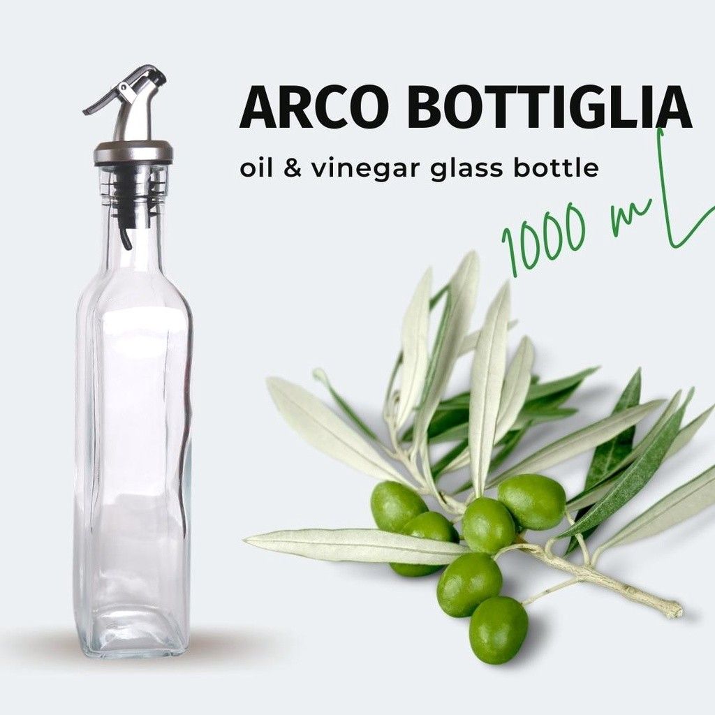 Arco Bottiglia 1000ml (1 liter). Botol kaca cuka dan minyak 1000ml, oil ...