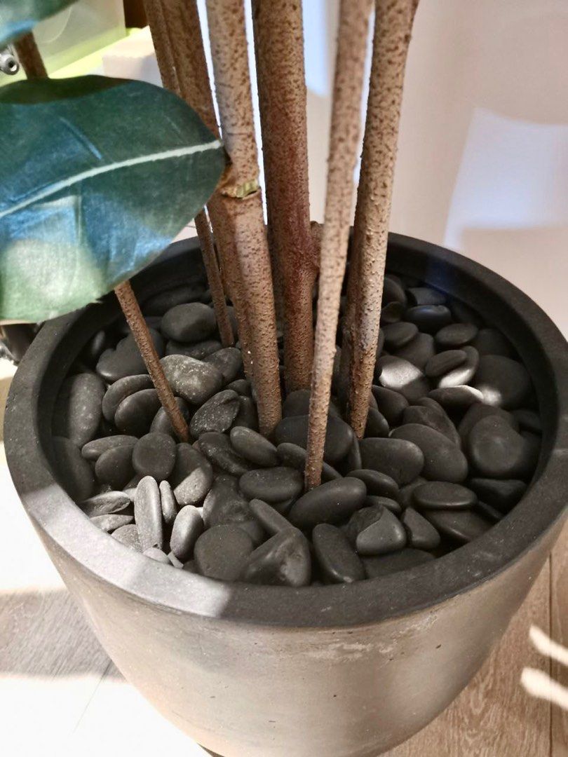 Artificial plants with pots and with pebbles fake plant, Furniture ...