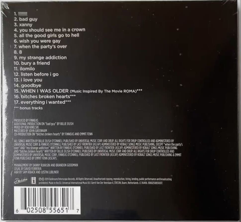 Billie Eilish Deluxe Edition Extra 3 Bonus Tracks, Hobbies & Toys ...