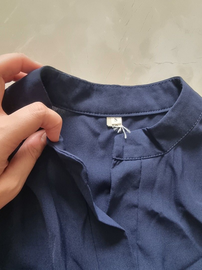 Blue ombre dress with open mandarin collar, Women's Fashion, Dresses ...