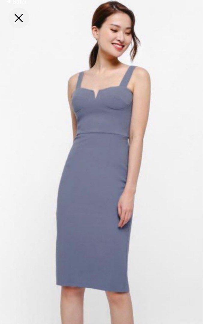 BNWT Love Bonito (LB) Bryena Bustier Bodycon Dress in Dusty Blue, Women ...
