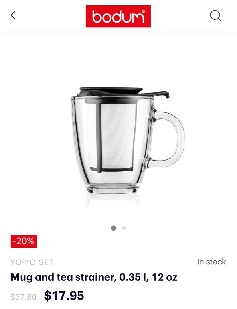 Bodum Yoyo Set Mug and Tea Filter, Furniture & Home Living, Kitchenware & Tableware, Coffee ...