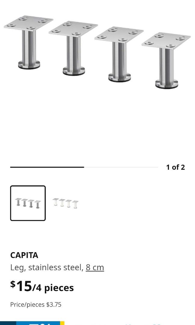 Brand new Ikea Capita shelf legs, Furniture & Home Living, Furniture ...
