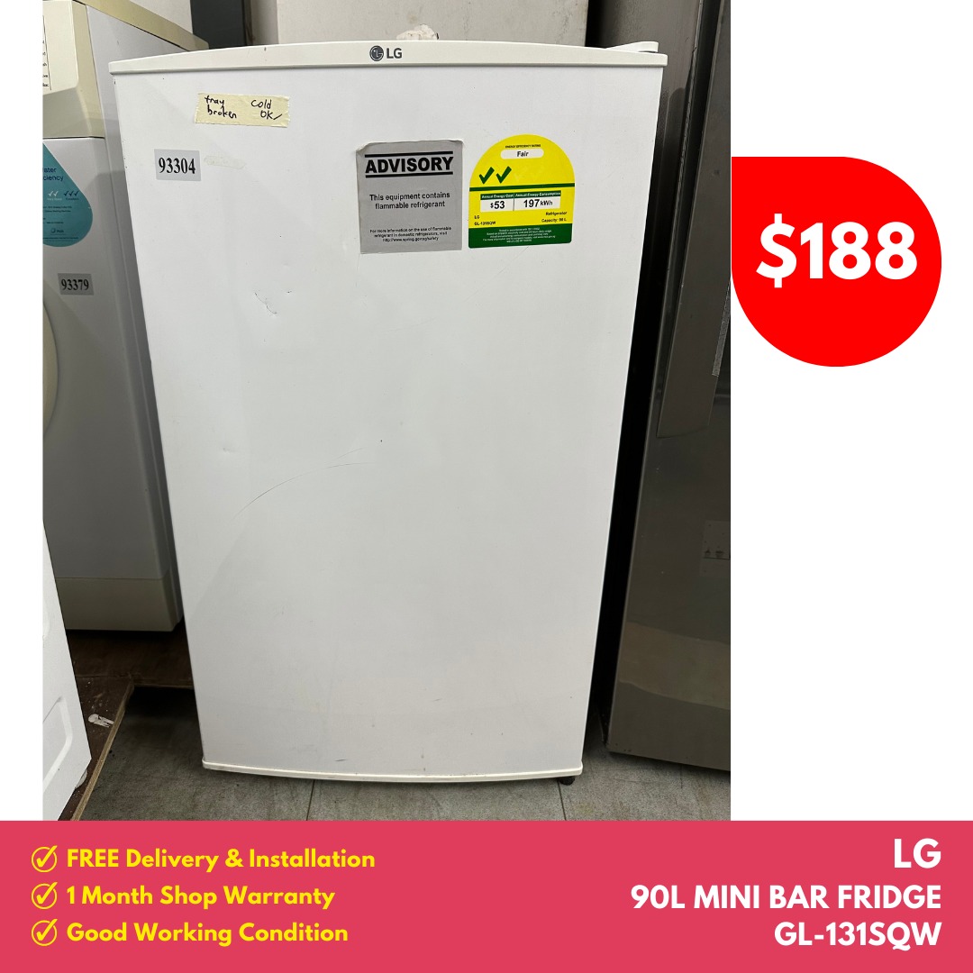 BUY NOW! LG 90L Mini Bar Fridge GL-131SQW (93304), TV & Home Appliances ...