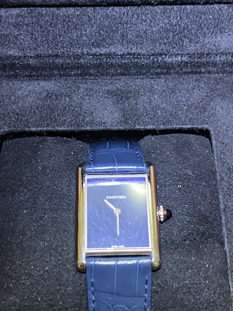 Cartier Must Tank Blue (CHEAPEST) , Luxury, Watches on Carousell