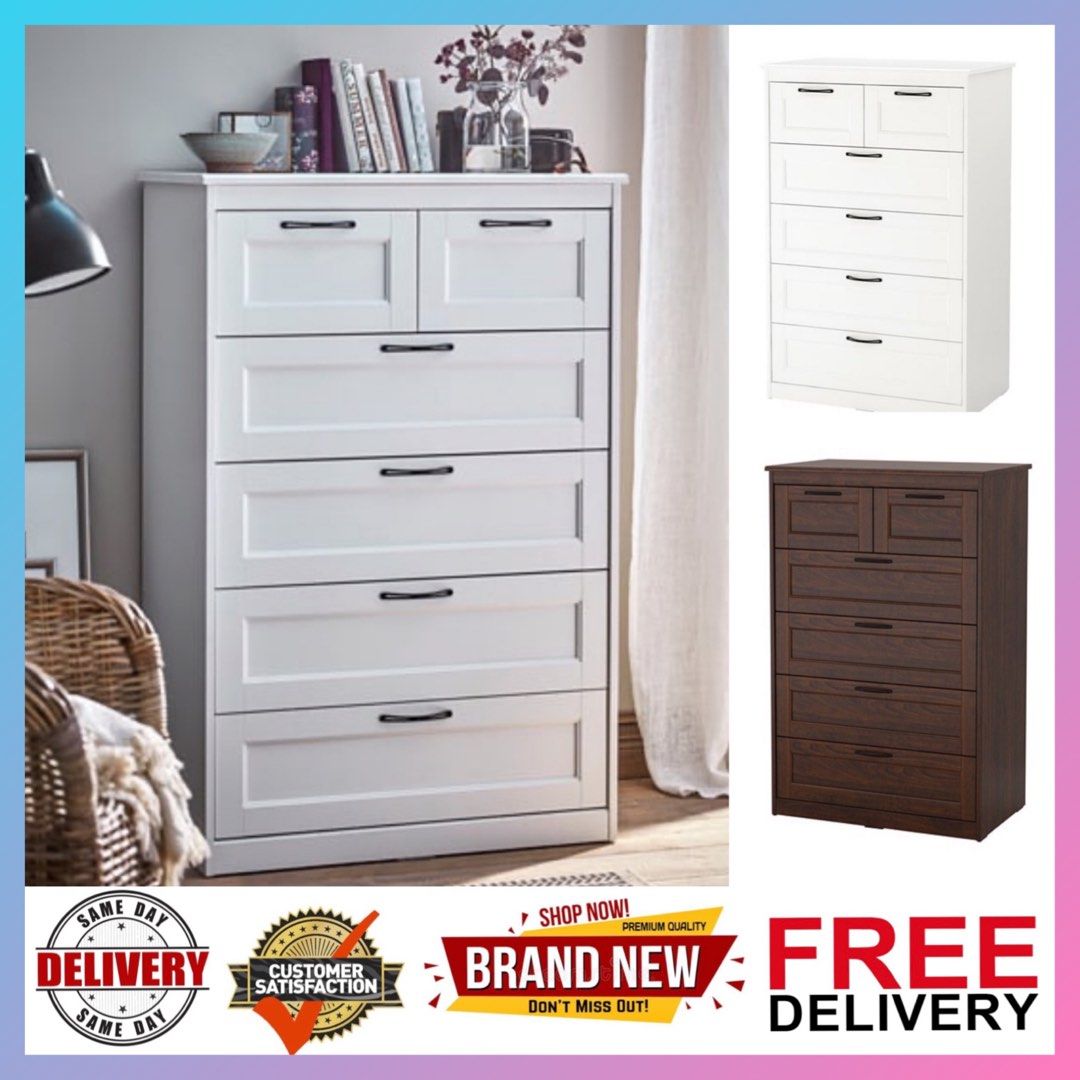Ikea Chest Of Drawers, Ikea drawer, SONGESAND Chest of 6 drawers ...
