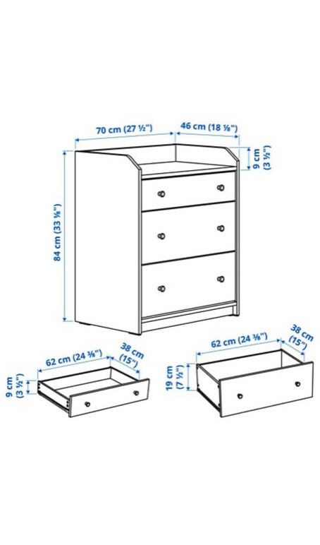 Chest Of Drawers, ikea drawers, HAUGA Chest of 3 drawers, Furniture ...
