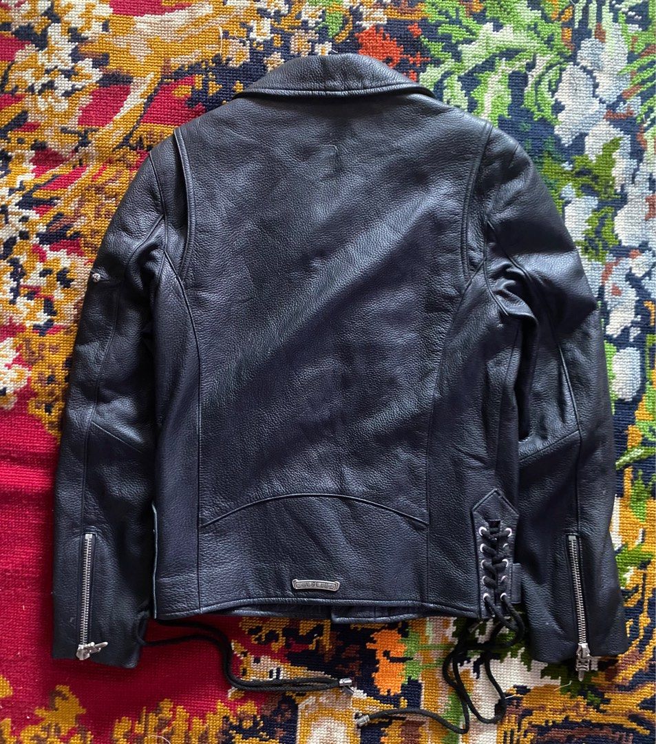 Chrome Hearts Leather Biker Jacket, Men's Fashion, Coats, Jackets and ...