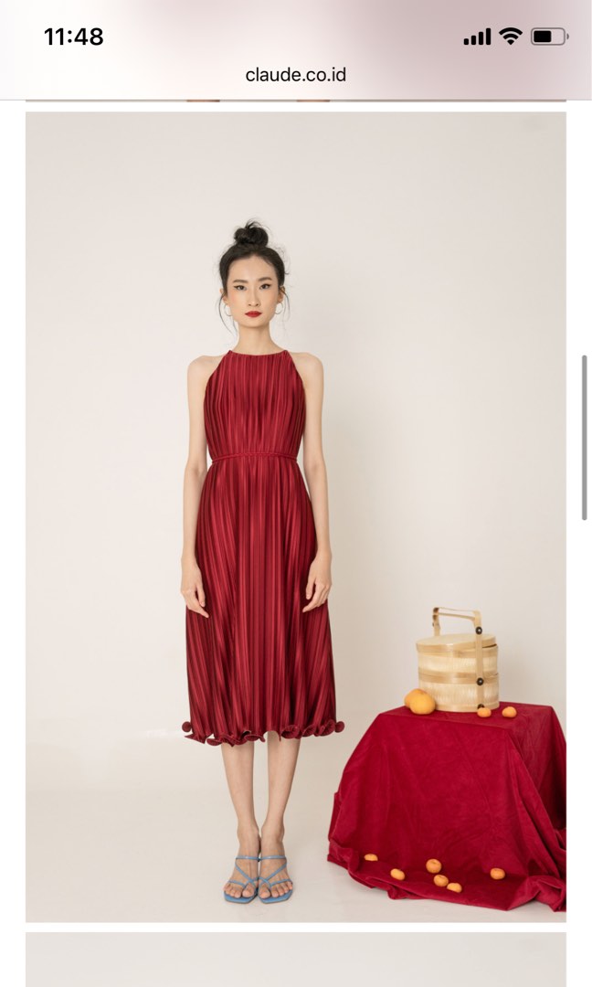 CLAUDE Burgundy Exclusive - Cami Dress, Women's Fashion, Dresses & Sets, Evening dresses & gowns ...