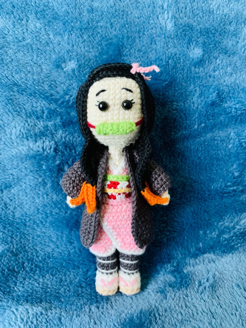 Crochet Demon slayer Nezuko doll (keychain), Hobbies & Toys, Stationery ...