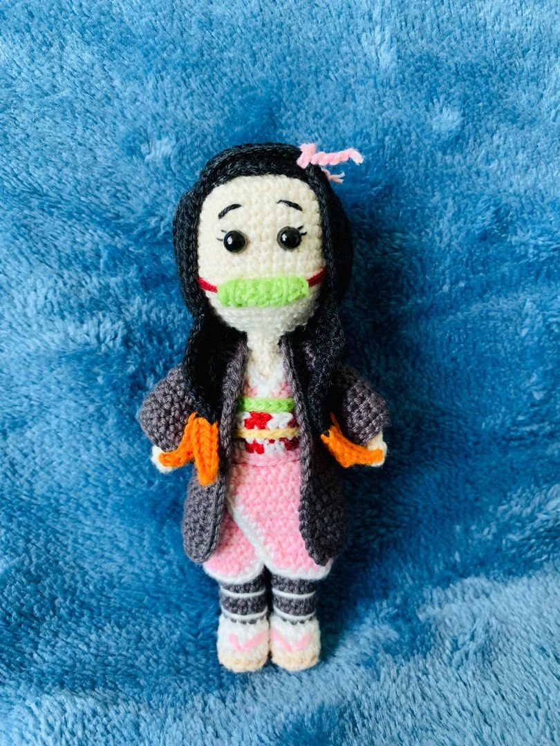 Crochet Demon slayer Nezuko doll (keychain), Hobbies & Toys, Stationery ...