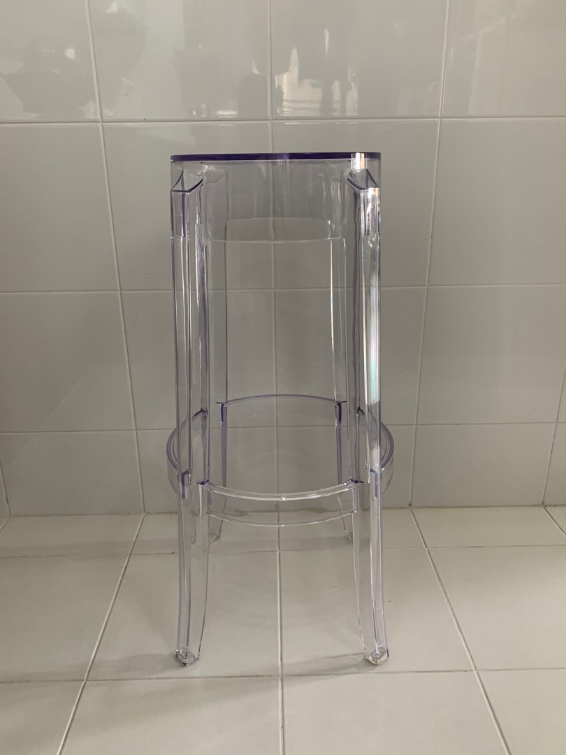 Nordic transparent acrylic bar chair, Furniture & Home Living ...