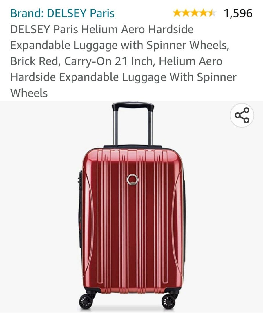 Delsey Paris Helium Aero Rouge/Red, Hobbies & Toys, Travel, Luggage on ...