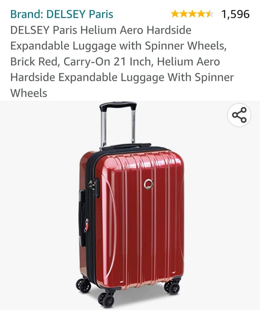 Delsey Paris Helium Aero Rouge/Red, Hobbies & Toys, Travel, Luggage on ...
